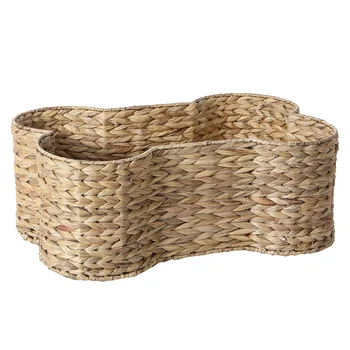 Wholesale Handwoven Water Hyacinth Bone Shaped Storage Basket For Pets ...