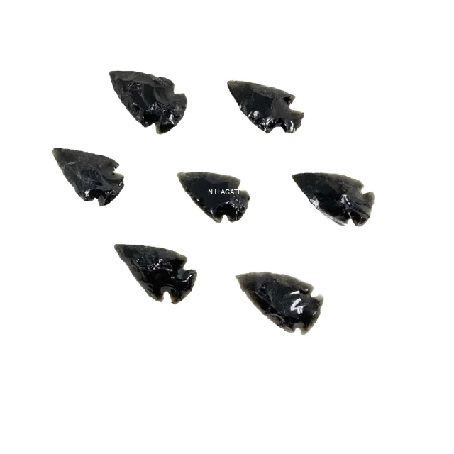 Black Obsidian Crescent Arrowhead : Black Obsidian Crystal Arrowhead Point : Black Obsidian ...