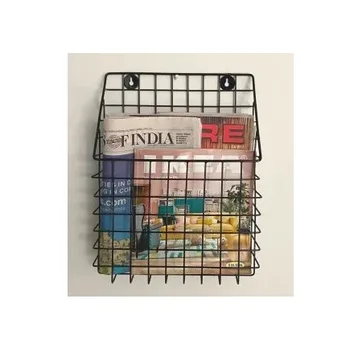 Customized Metal Black Powder Coated Finished Magazine Racks Wall ...