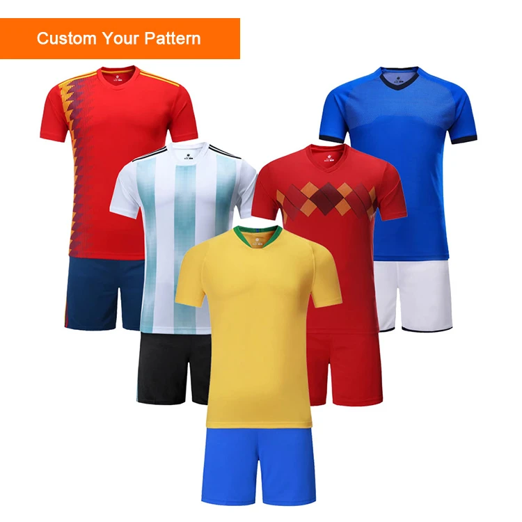 Customized Logo Quick Dry Soccer Uniform Set Football Sports Wears High ...