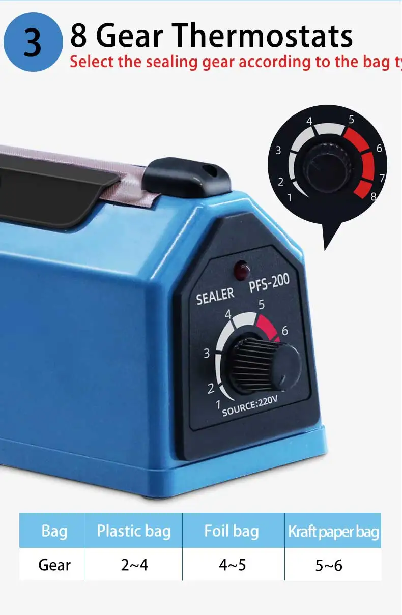 PFS-200 Plastic Bag Hand Sealer - Efficient & Reliable