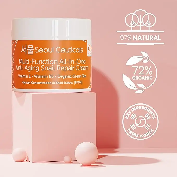 Seoul Ceuticals Korean Skin Care Snail Repair Cream Moisturiser - 97.5% ...