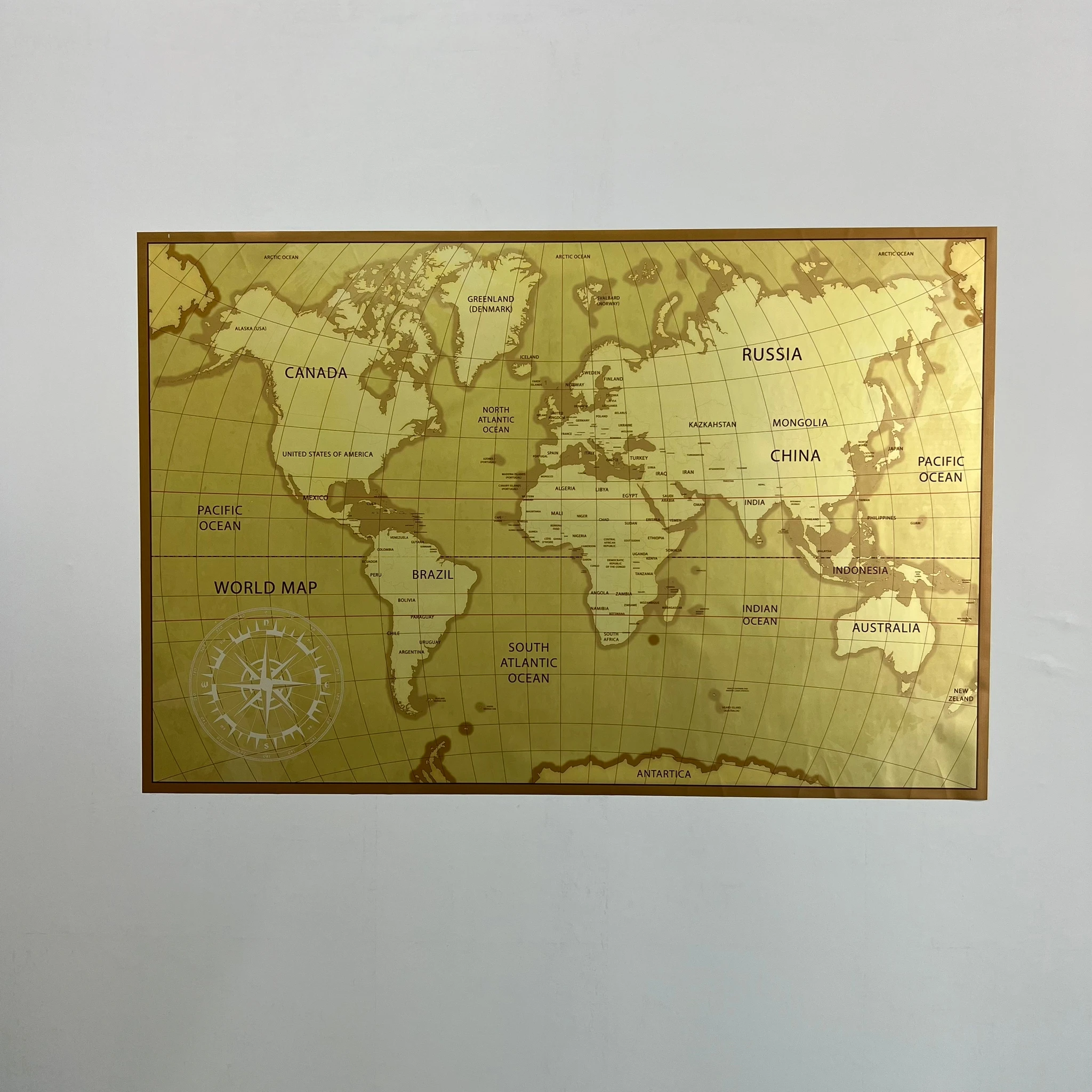 Retro Looking World Map Reusable Durable Polystyrene Material Holds The ...