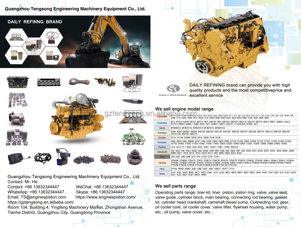1DZ Piston diesel Engine 1DZ-2 Piston Kit 13101-78202-7 DAILY REFINING ...