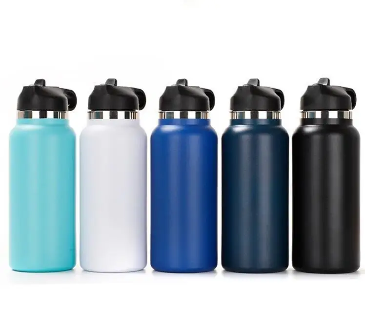 32oz 40oz Wide Mouth Straw Lid Stainless Steel Water Bottle Hydroflask ...
