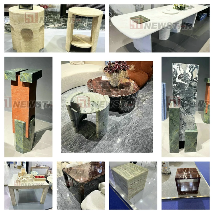 Home Interior Design Furniture Large Rectangular Red Marble Round ...