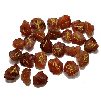 Rune Set Natural Red Carnelian Rune Raw Rough Natural Mineral Rune ...