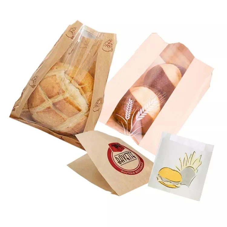 Wholesale Custom Printed Food Grade Bread Cookie Packaging Brown Paper ...