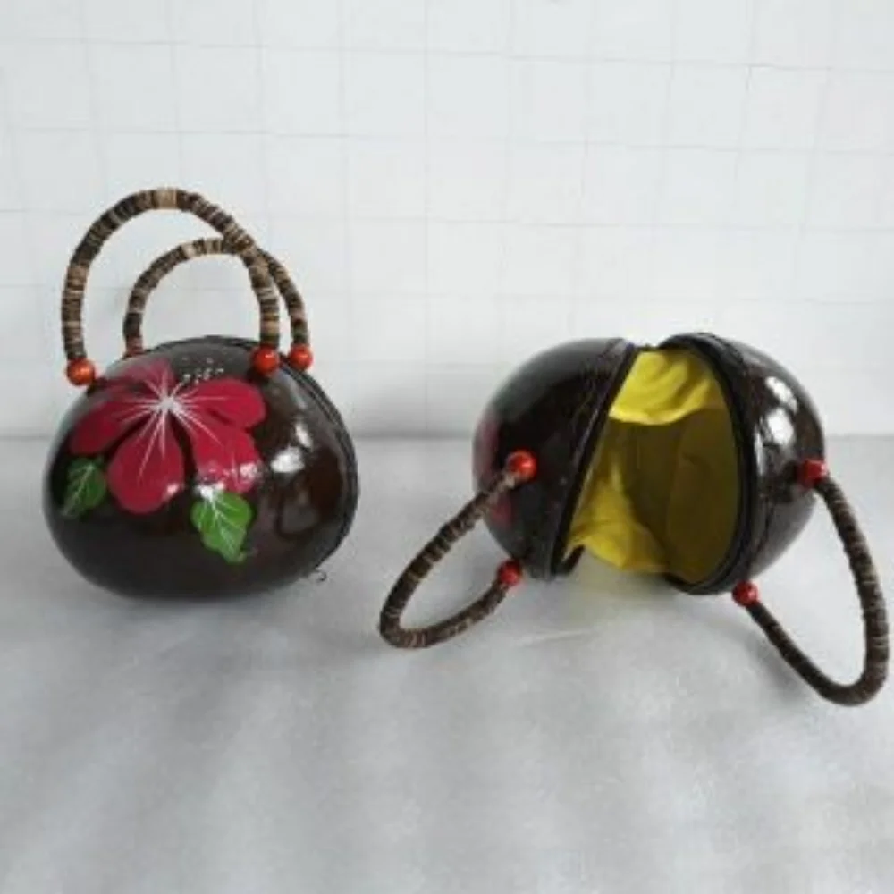 Shop Our Handmade Natural Coconut Shell Purse - Unique Design