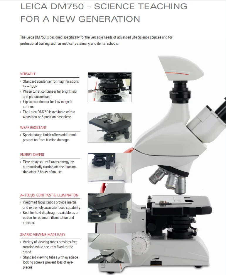 Leica DM500 DM750 Stereo Epi Rf4 Olympus Binocular Microscope