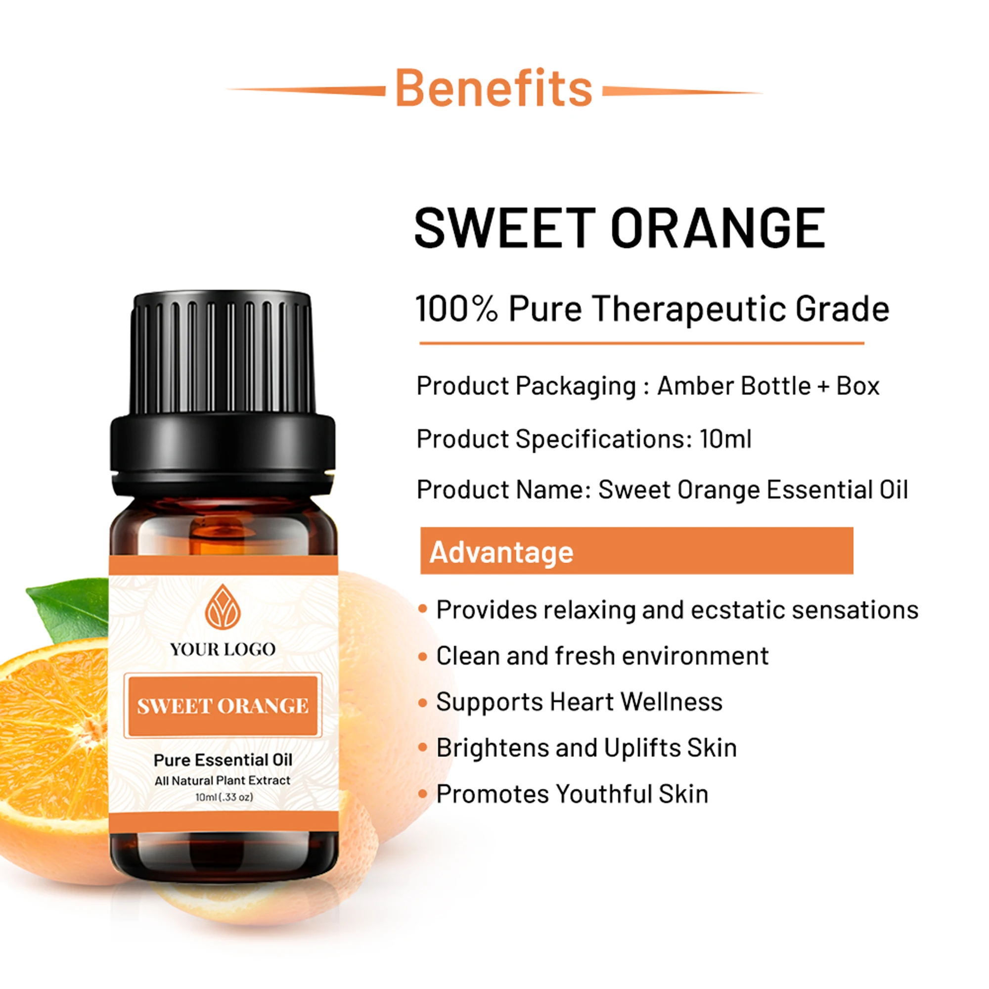 Pure Natural Cold Pressed Therapeutic Grade Sweet Orange Essential Oils ...