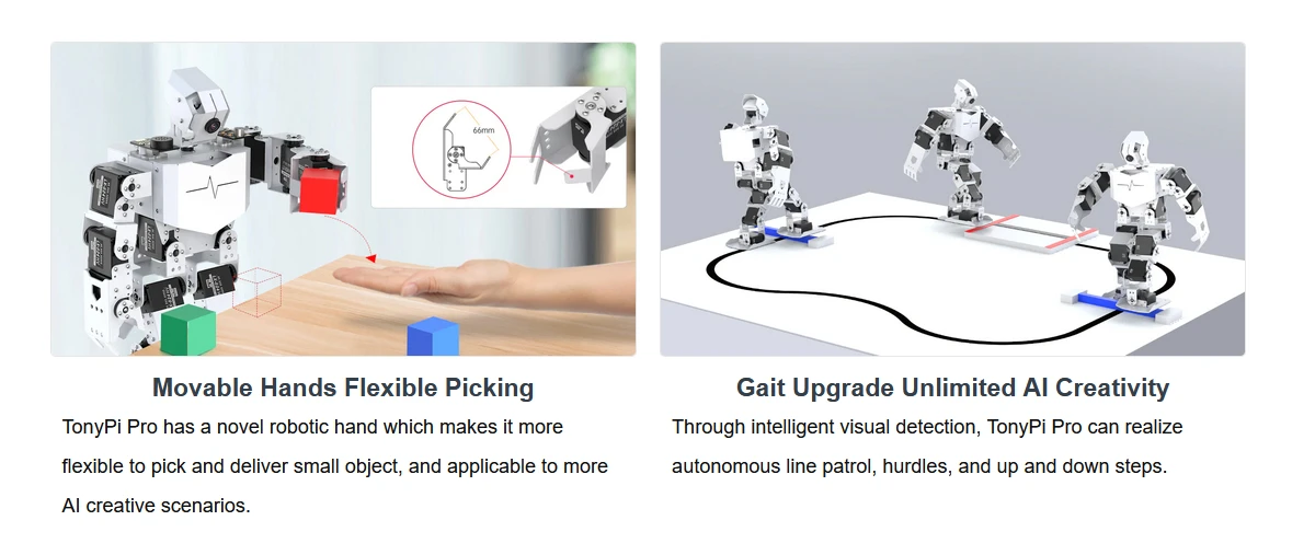 TonyPi Pro AI Humanoid Robot Development Kit for Raspberry Pi 4B - OEM
