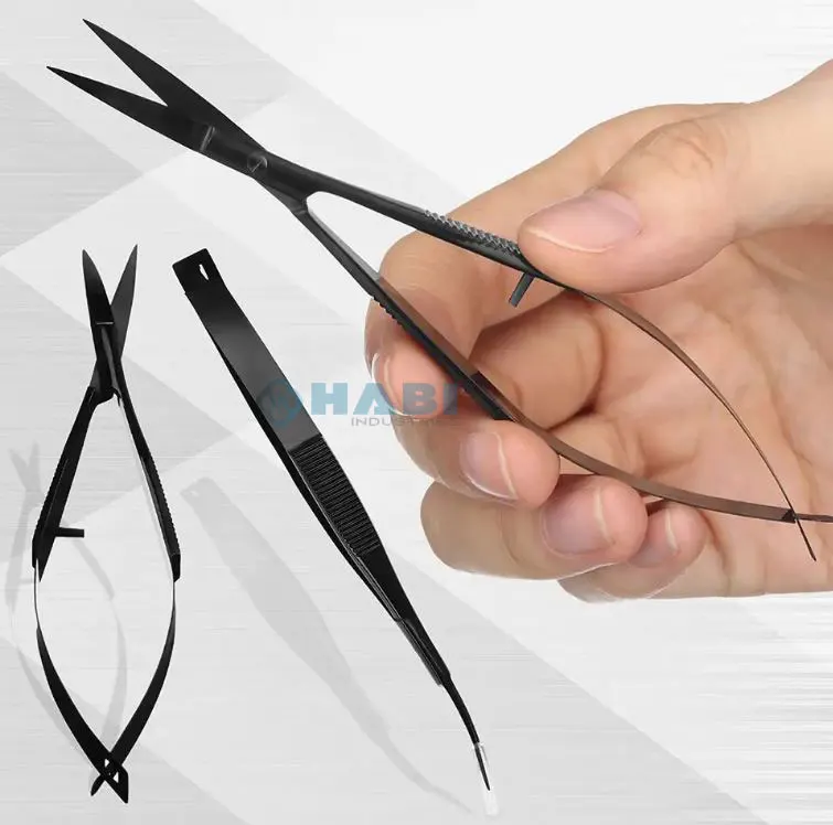 Black Color Coated Cuticle Spring Manufacturers Spring Micro Scissor ...