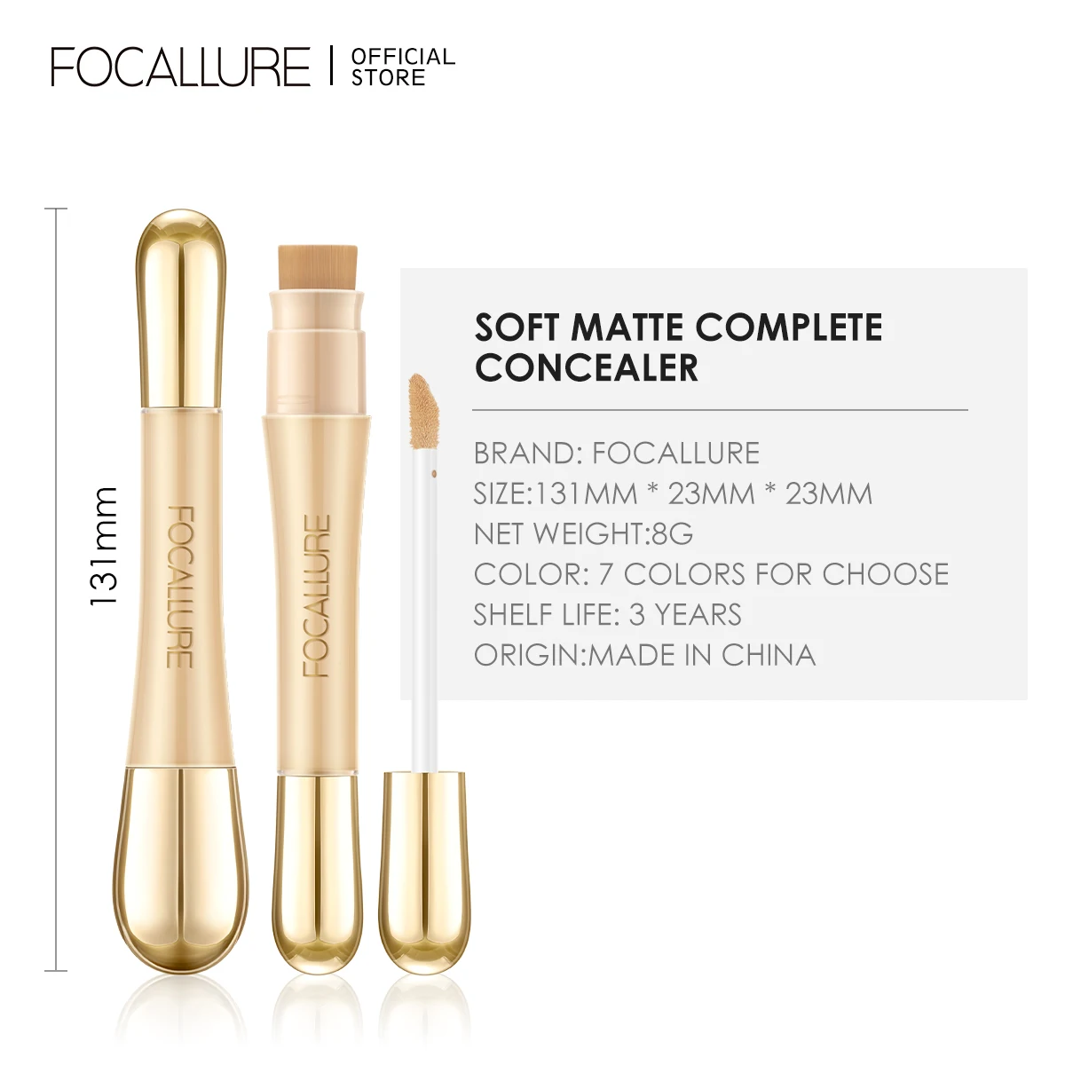 FOCALLURE FA230 High Coverage Concealer - Waterproof & Nutritious