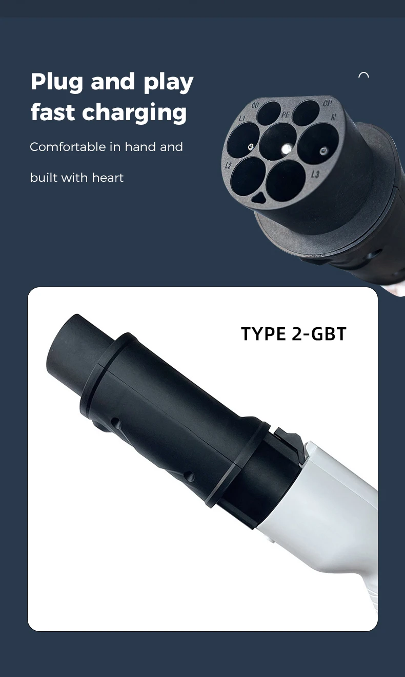 80amp 250v Ac J1772 To Gbt Charging Adapter Compatible With Type 2 To Gbt Sae J1772 Charger ...
