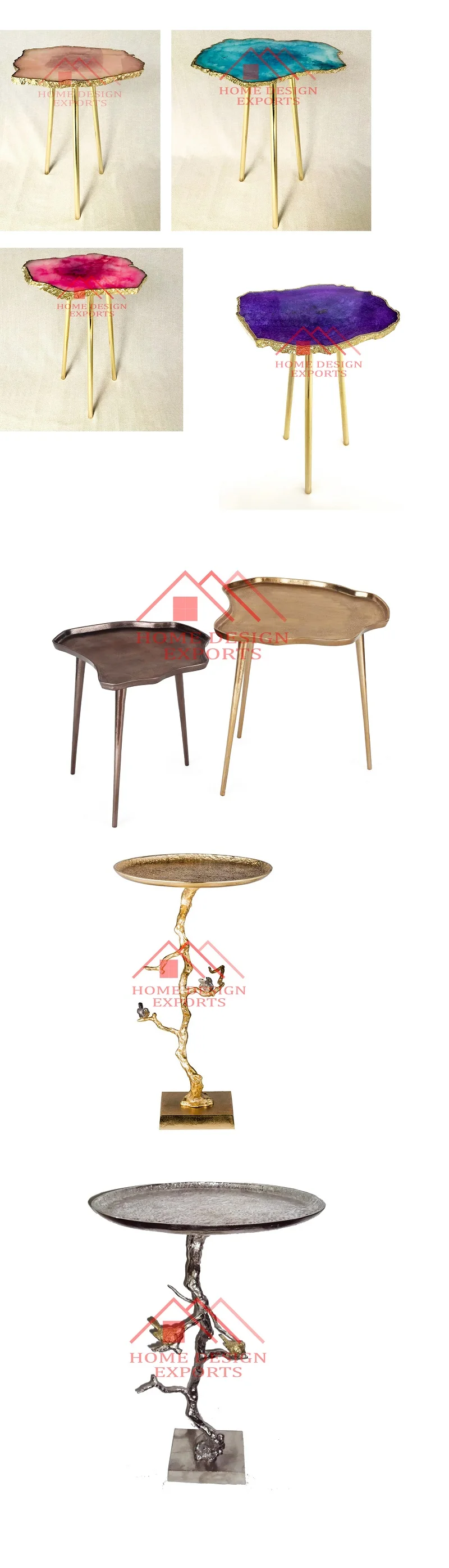Aluminium Side Table With Tree Branch Stands For Home Hotels ...