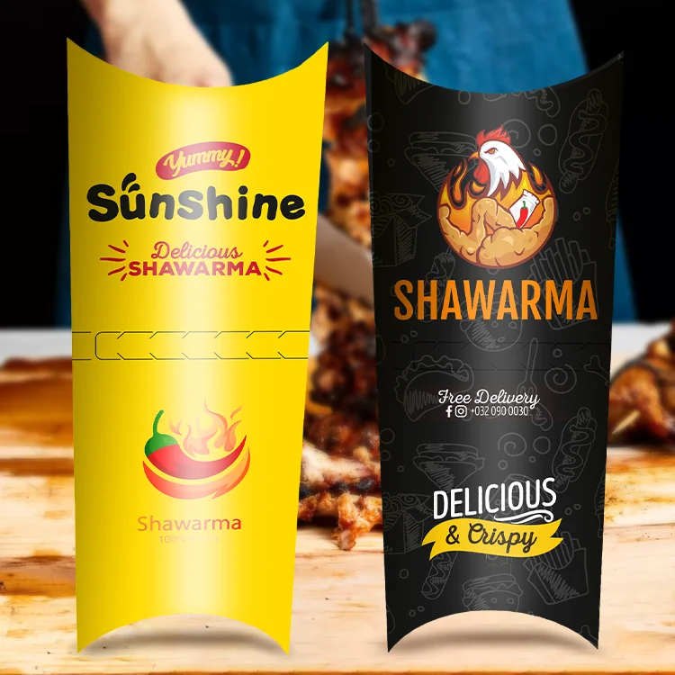 Wholesale Custom Logo Disposable Shawarma Box - Kraft Paper