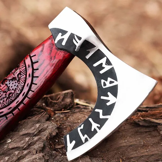 Custom Handmade Carbon Steel Camping Axe With Wood Handle Prefect Grip ...