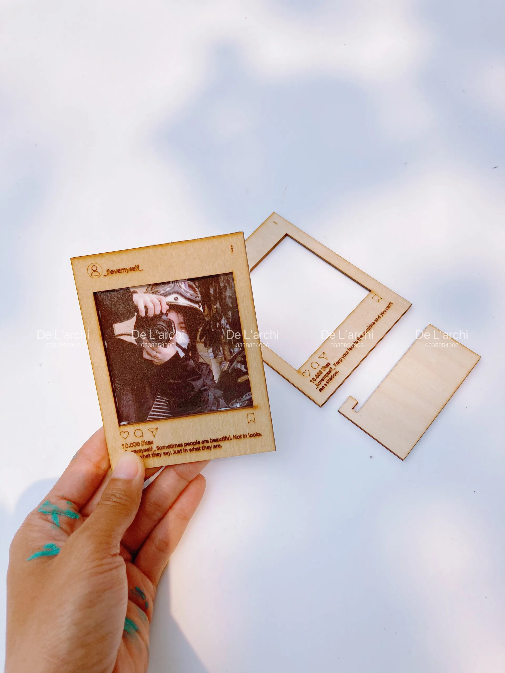 Delarchi FE01 Classic Double-Sided Creative Vintage Wooden Photo Frames ...