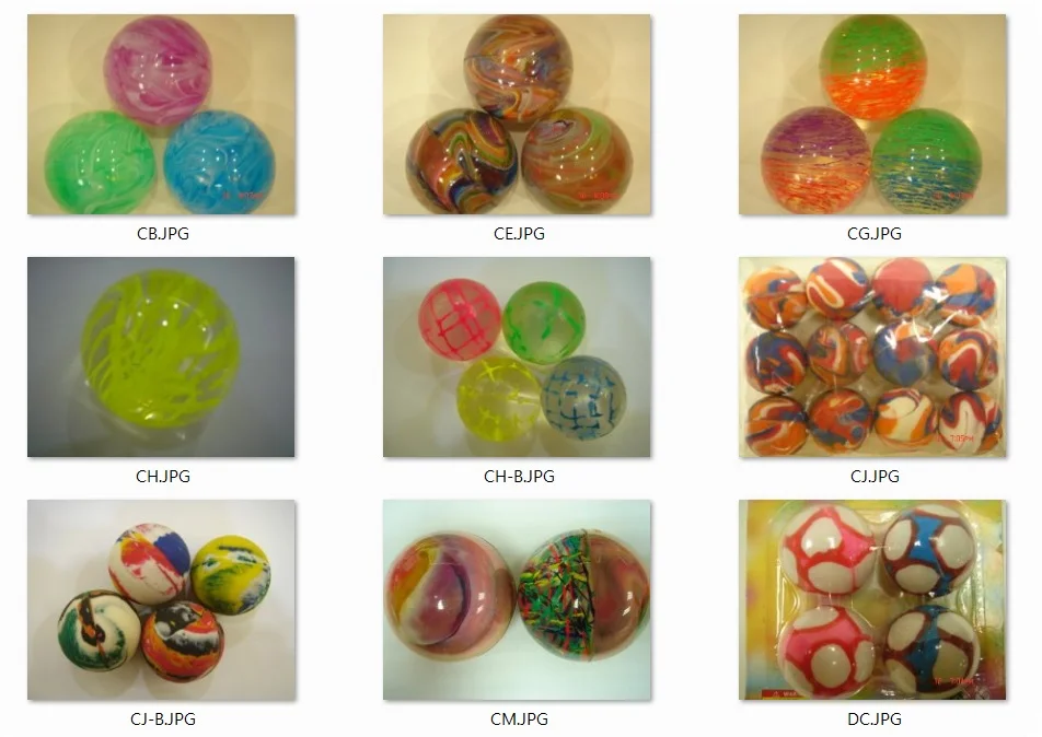 Manufacturing 38mm Rubber High Bounce Ball Different Styles High ...