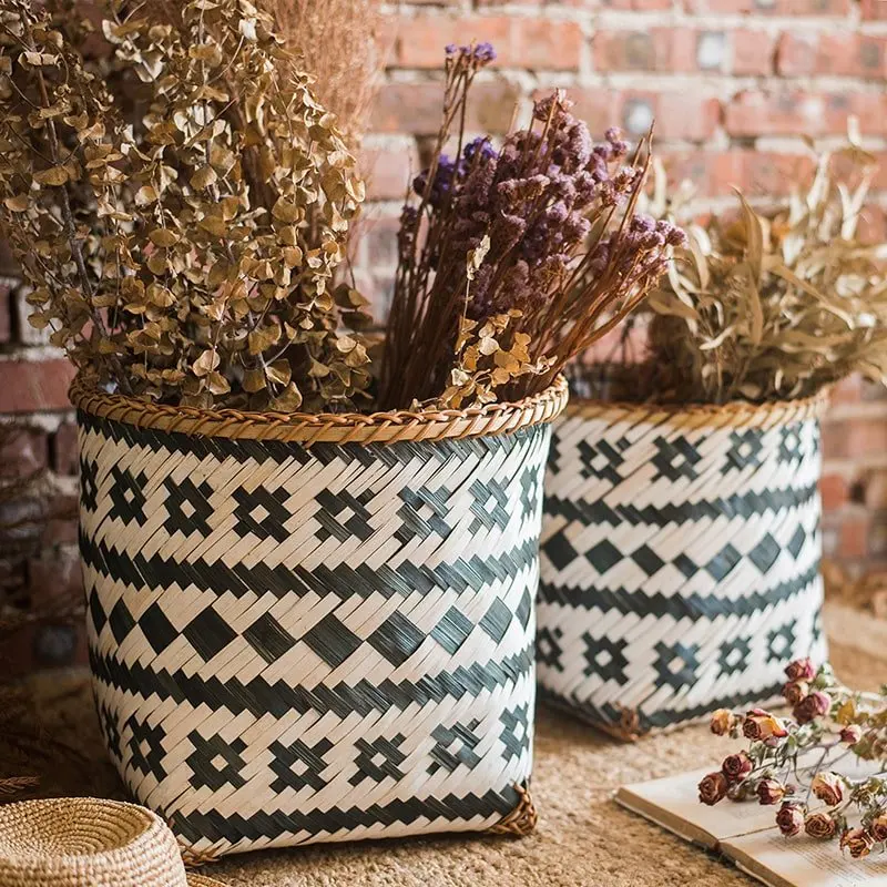 Woven Nested Basket Sustainable Eco Friendly Hand Braided Bamboo Rattan ...