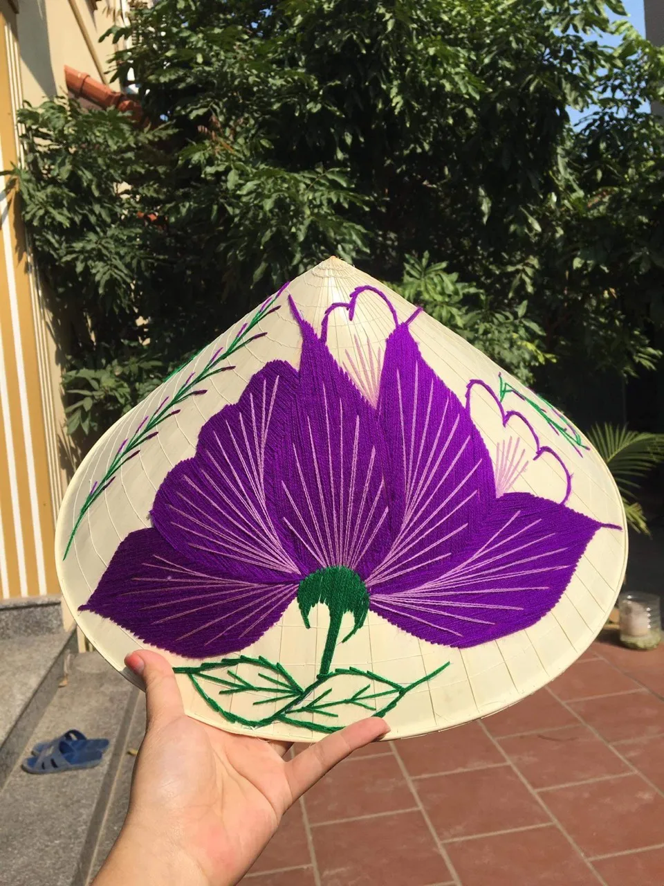 Vintage Asian Woven Straw Hat - Perfect for Parties & Events