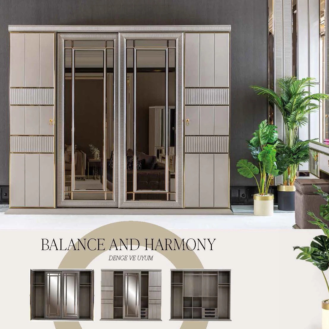 Luxurious Bedroom Furniture Set with Functional Wardrobe