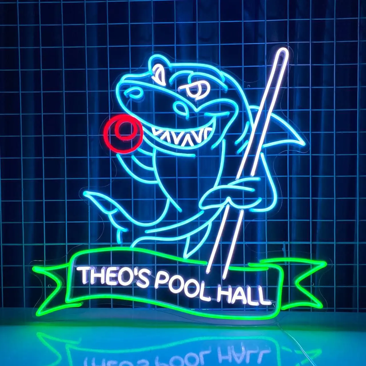 Pool Hall Shark Neon Signs Custom Neon Lights - Buy Pool Hall Shark ...