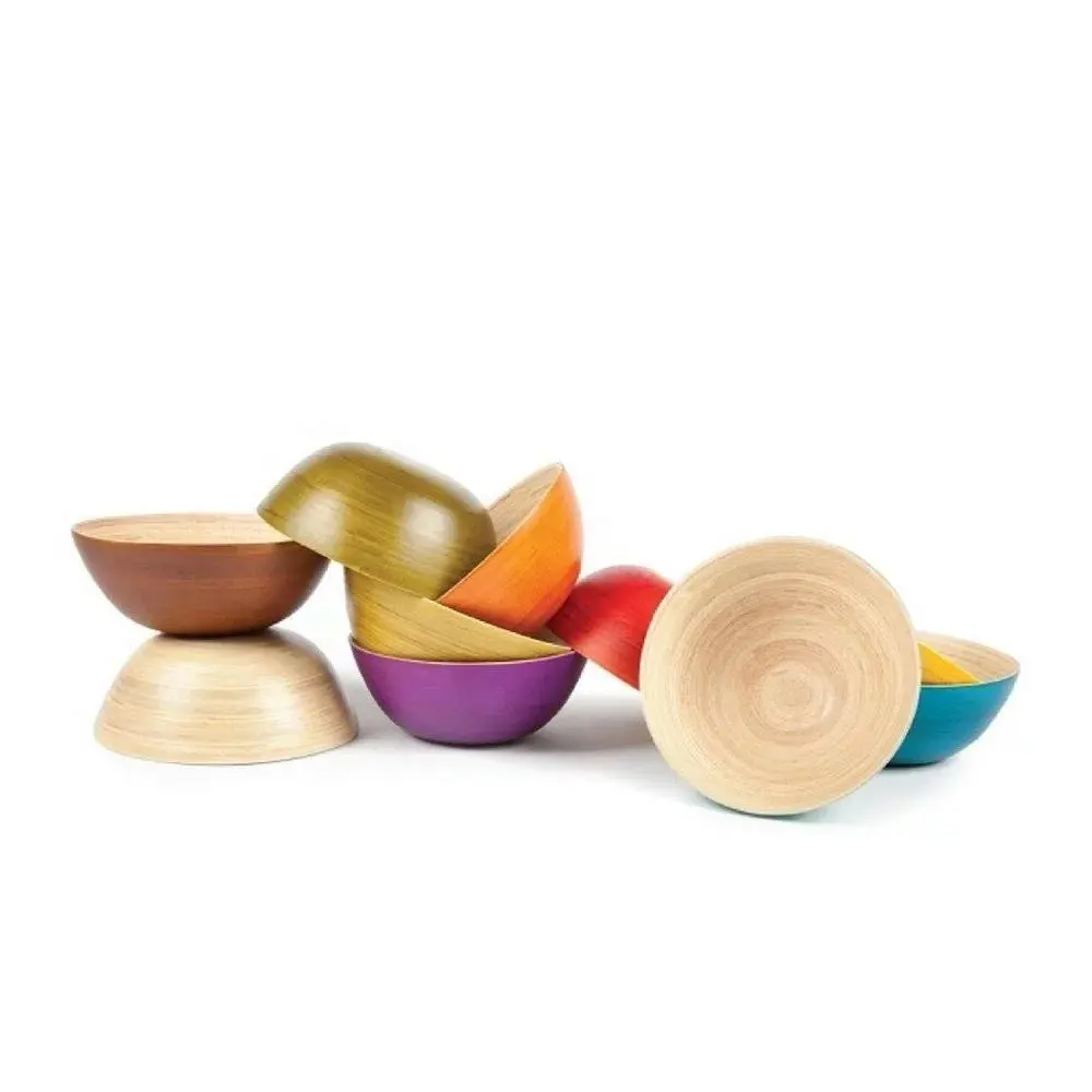 Colorful Bamboo Bowls Small And Big Size Bamboo Salad Bowl Vietnam ...