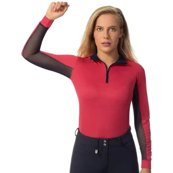 New Half Zipper Horse Riding Shirt For Ladies Equine Elegant Long ...