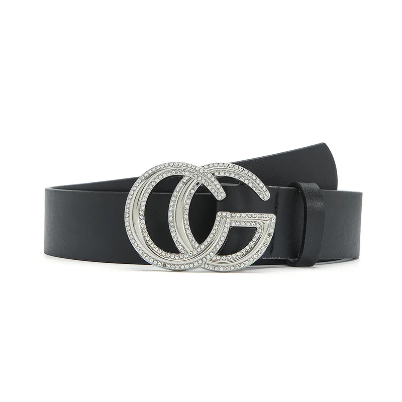 Hot Sale Cg Buckle Luxury Faux Leather Women Leisure Dress Waist ...