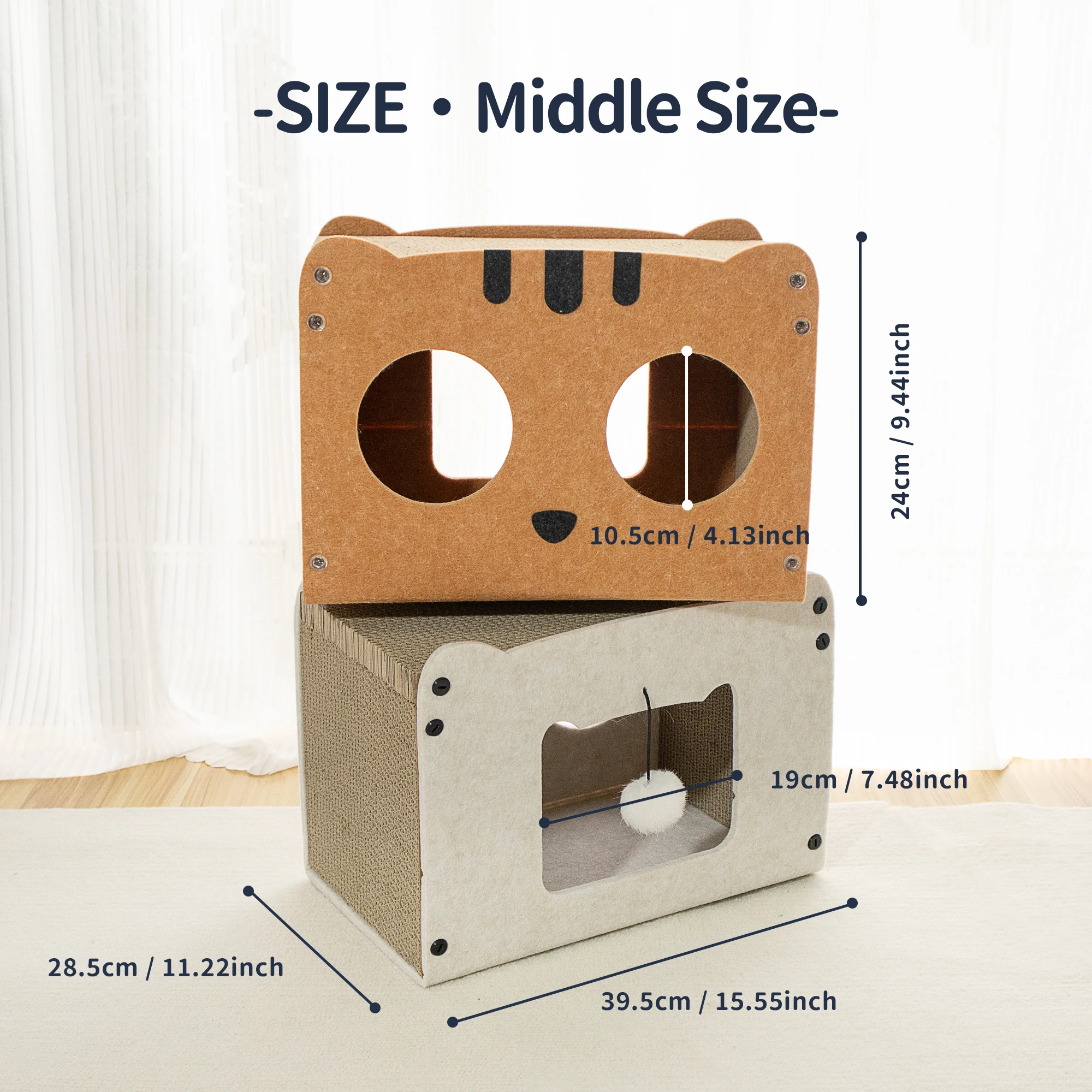 Sustainable Corrugated Cardboard Cat Trees - Foldable & Fun