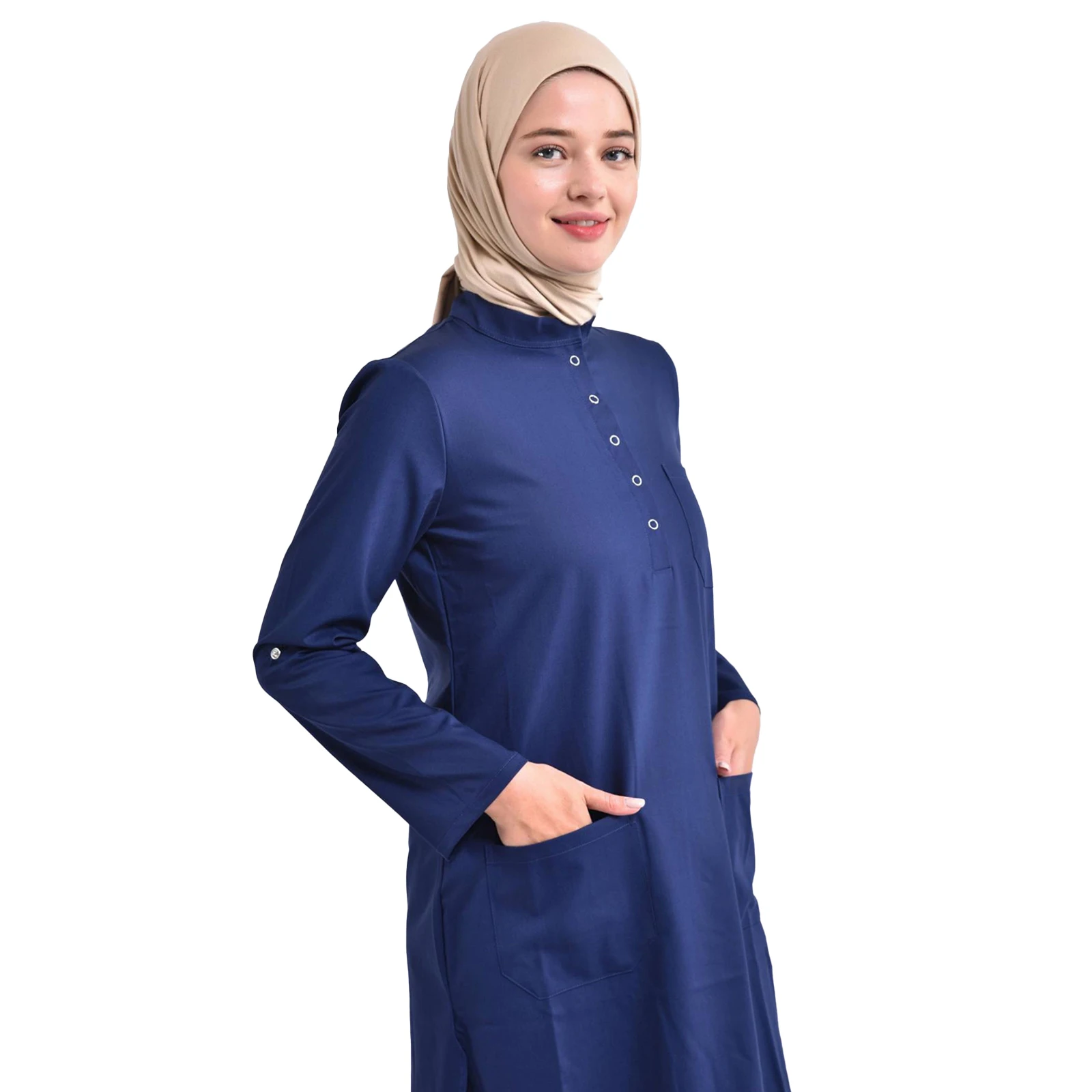 Custom Private Logo Ridiculously Soft Design Nurs Mandarin Collar Long ...