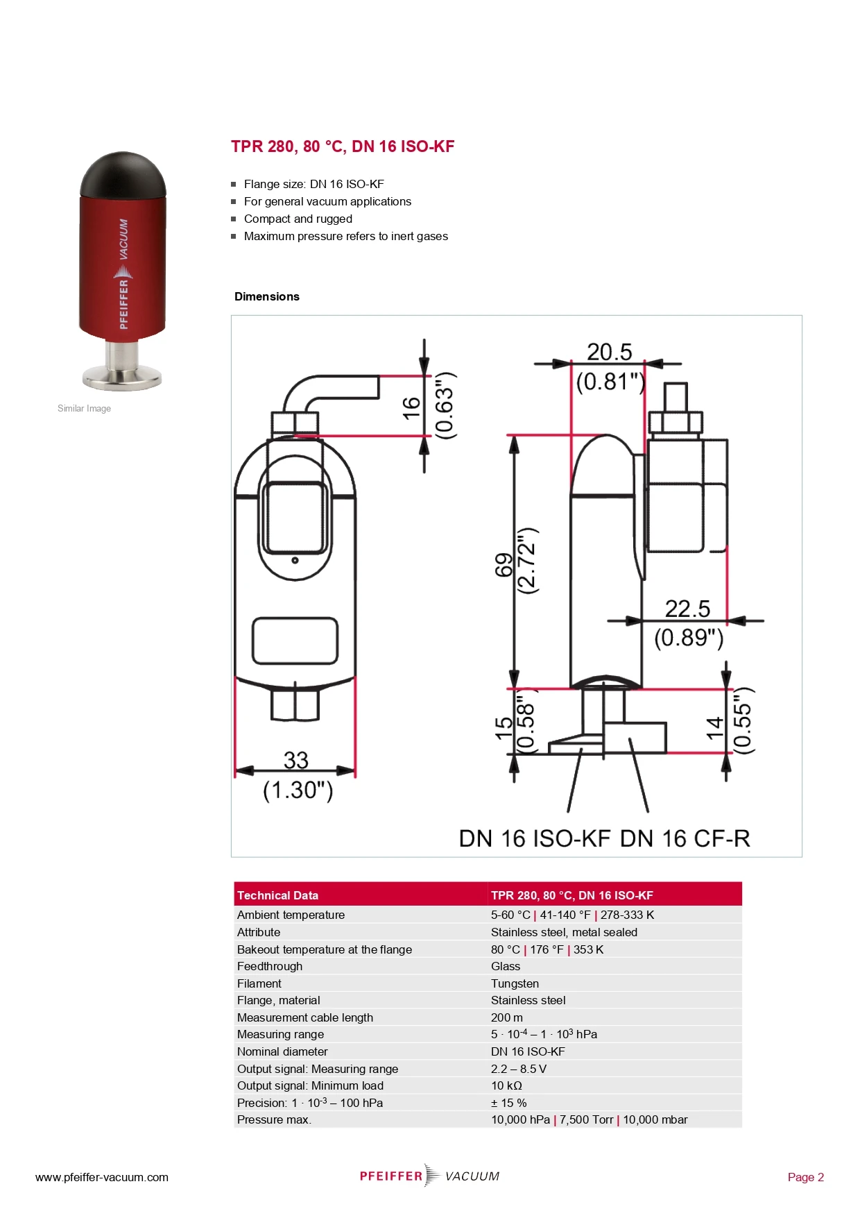 Pfeiffer Tpr 280 Dn 16 Iso-kf Pt R26 950a - Buy Pfeiffer Tpr 280 Dn 16 ...