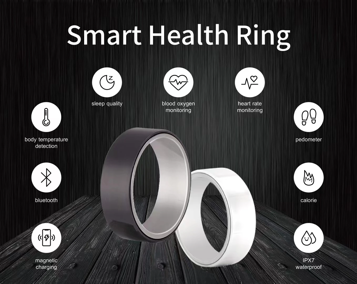 2023 Smartring Fashion Ceramic Material Rings Ipx7 Waterproof Health Tracker Smart Ring With ...