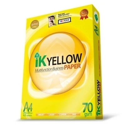Quality Ik Yellow A4 Paper One 80 Gsm 70 Gram Copy Paper / Bond Paper ...