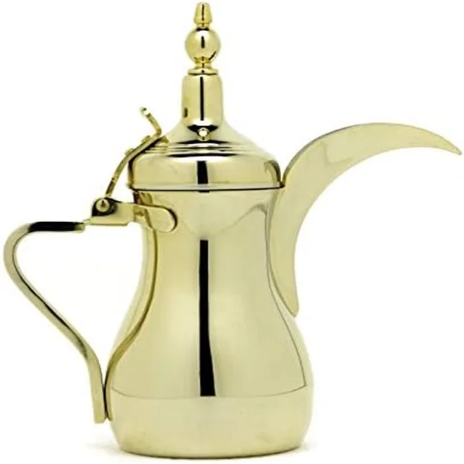 Dallah Stainless Steel Dallah Jug - Table Top Brass
