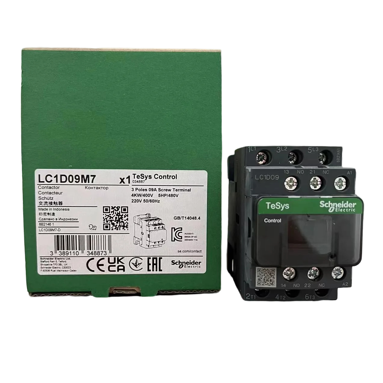 Schneider LC1D12M7 220V AC Contactor - High Voltage 3-pole