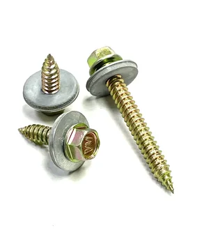 Roof Screws Taiwan Hex Washer Head Type Ab Roofing Screws Yellow Zinc Bonded Washer Assembled ...