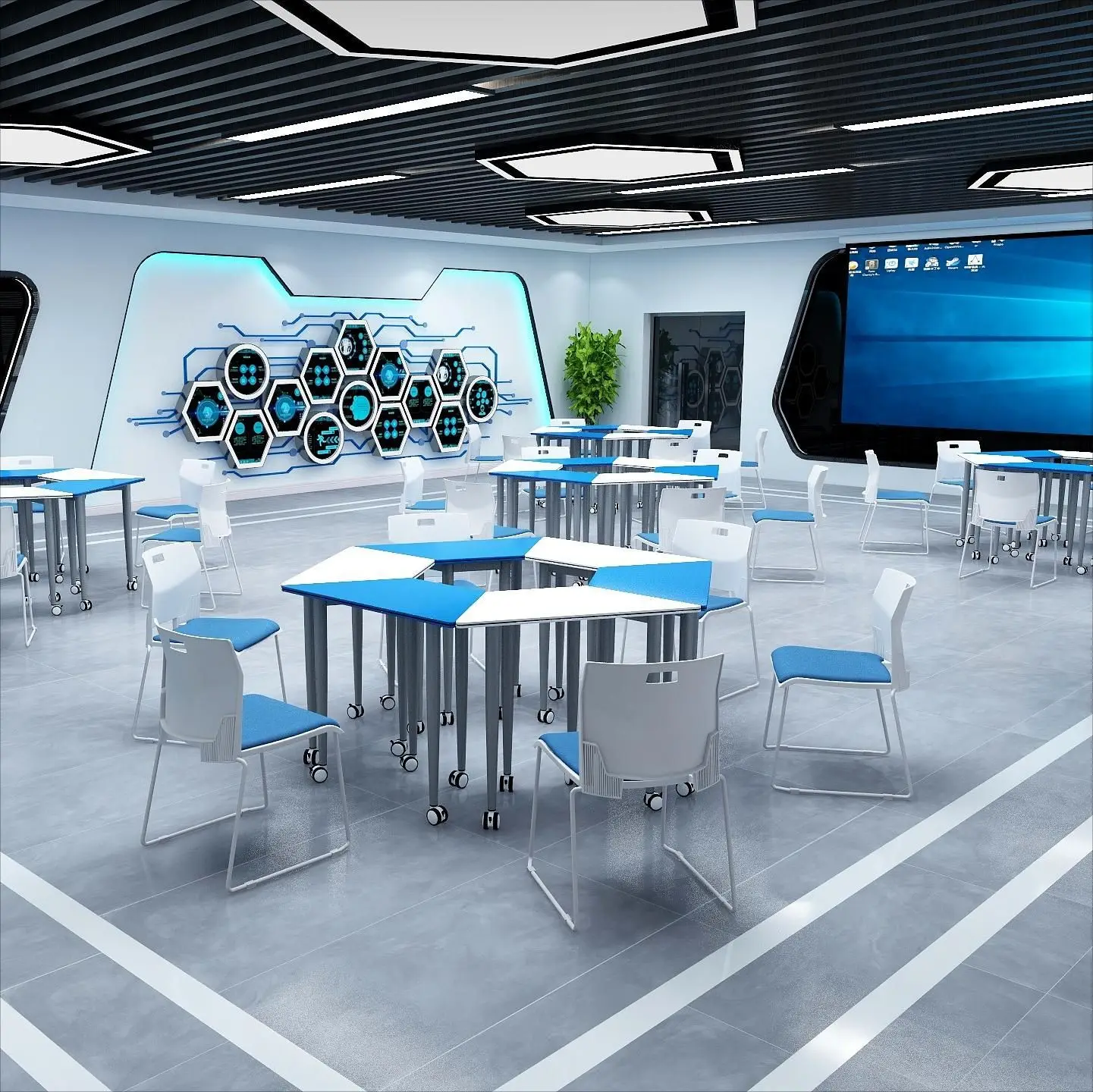 Interchange Activity Tables - Trapezoid Shape Classroom Desks