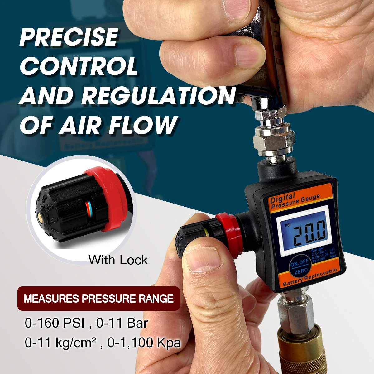 Adjustable Pneumatic Air Pressure Regulator for Spray Guns