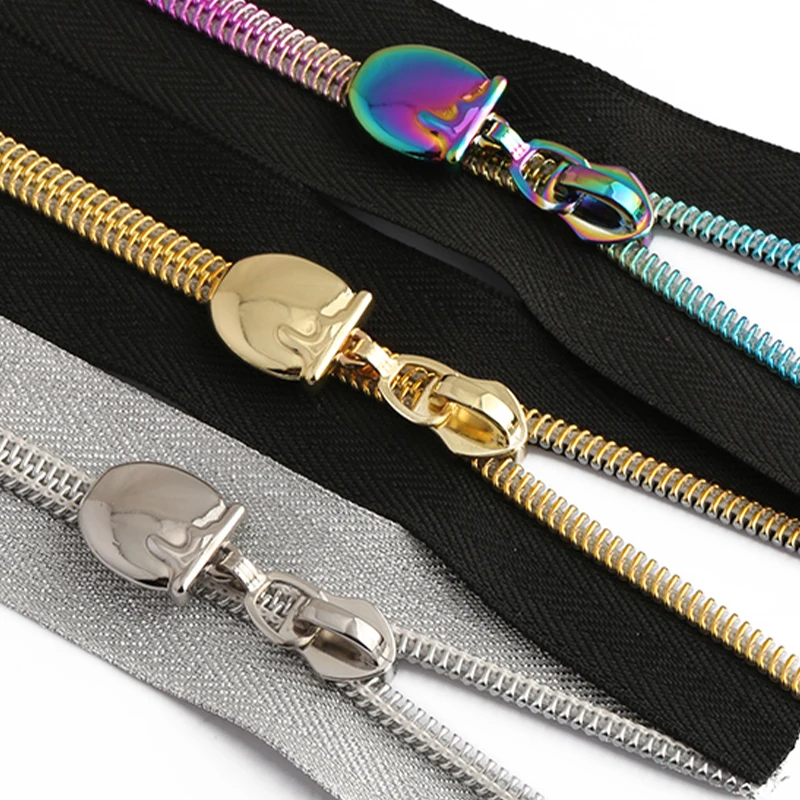 Customization rainbow Tape Zipper Long Chain Color Zippers Nylon Gold ...