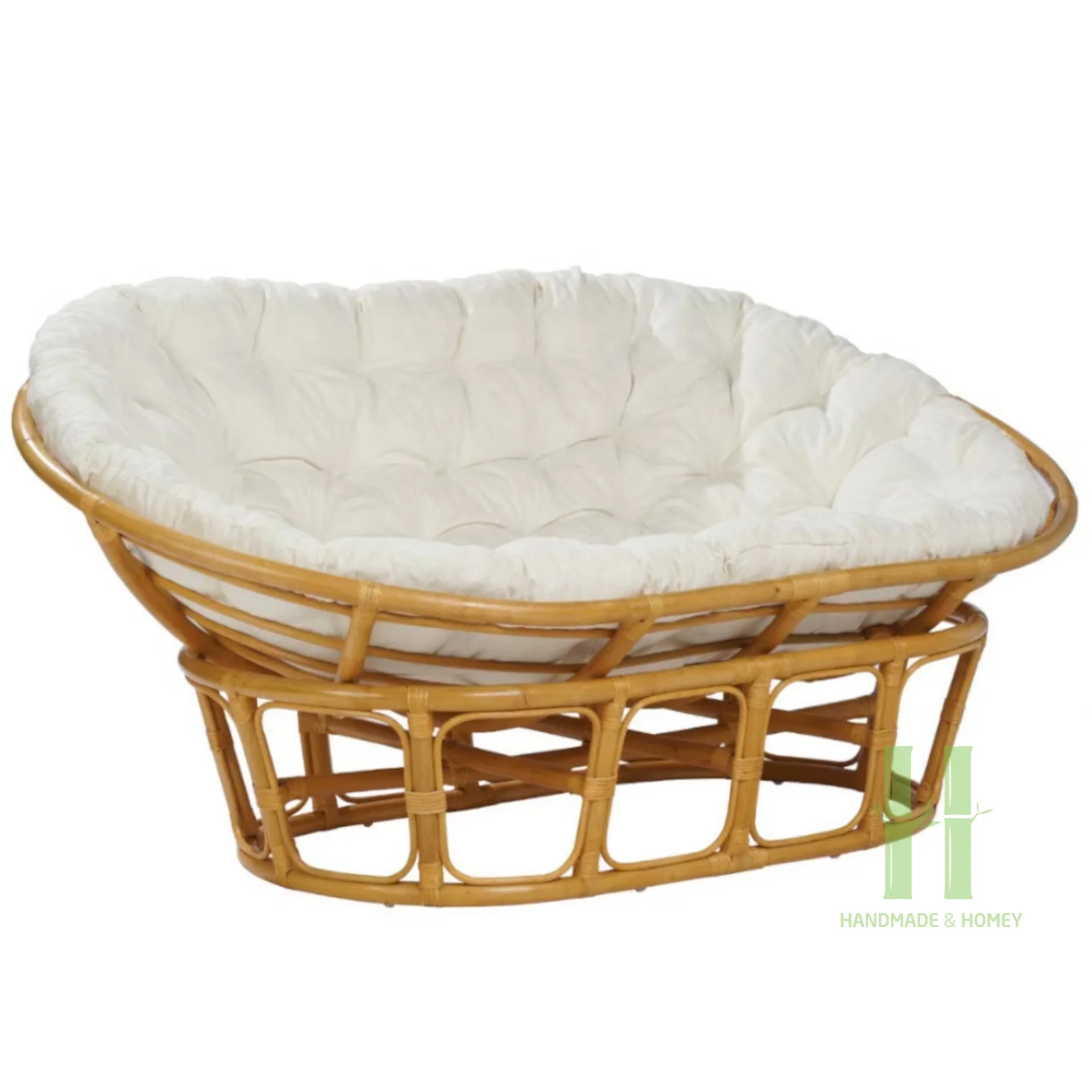 Modern Rattan Armchair Natural Circle Rattan Chair for Living Room ...