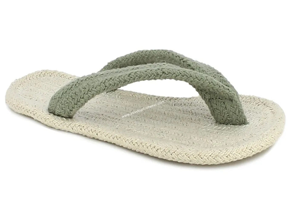 100% Cotton Natural Espadrille V-strap Grey Color Cotton Braided ...