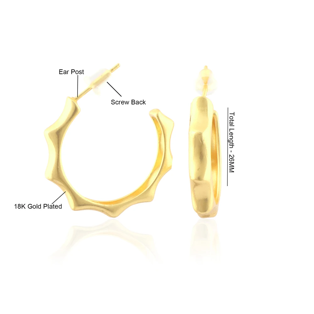 Classic Elegant Design Half Open Hoops Plain Jewelry Bamboo Joint ...