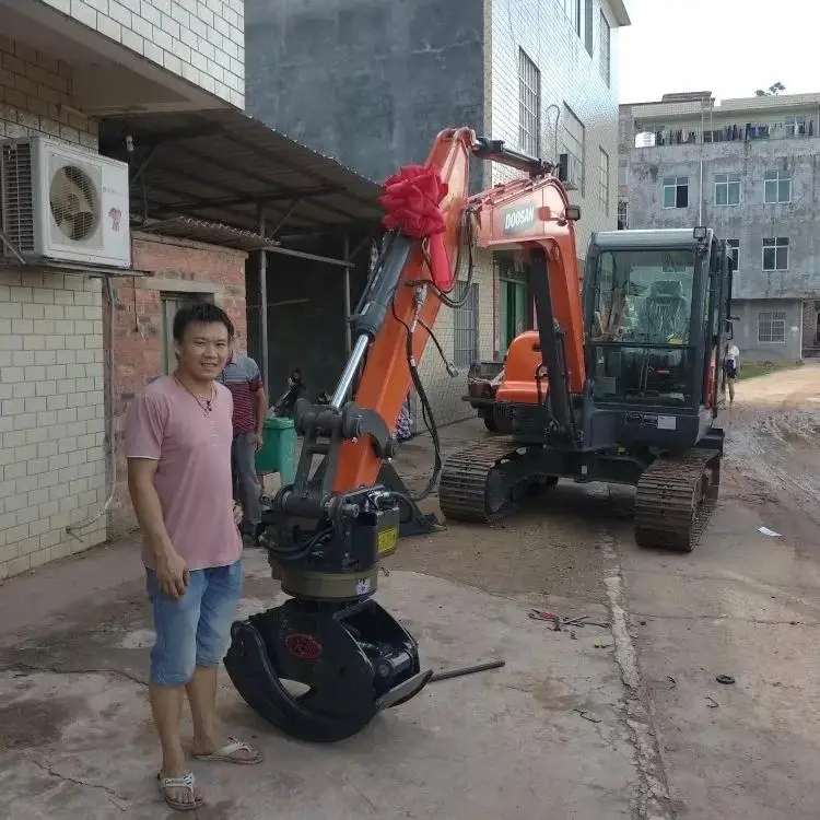 Mini Excavator Attachment Rotating Log Grapple On Mini Excavator Log ...