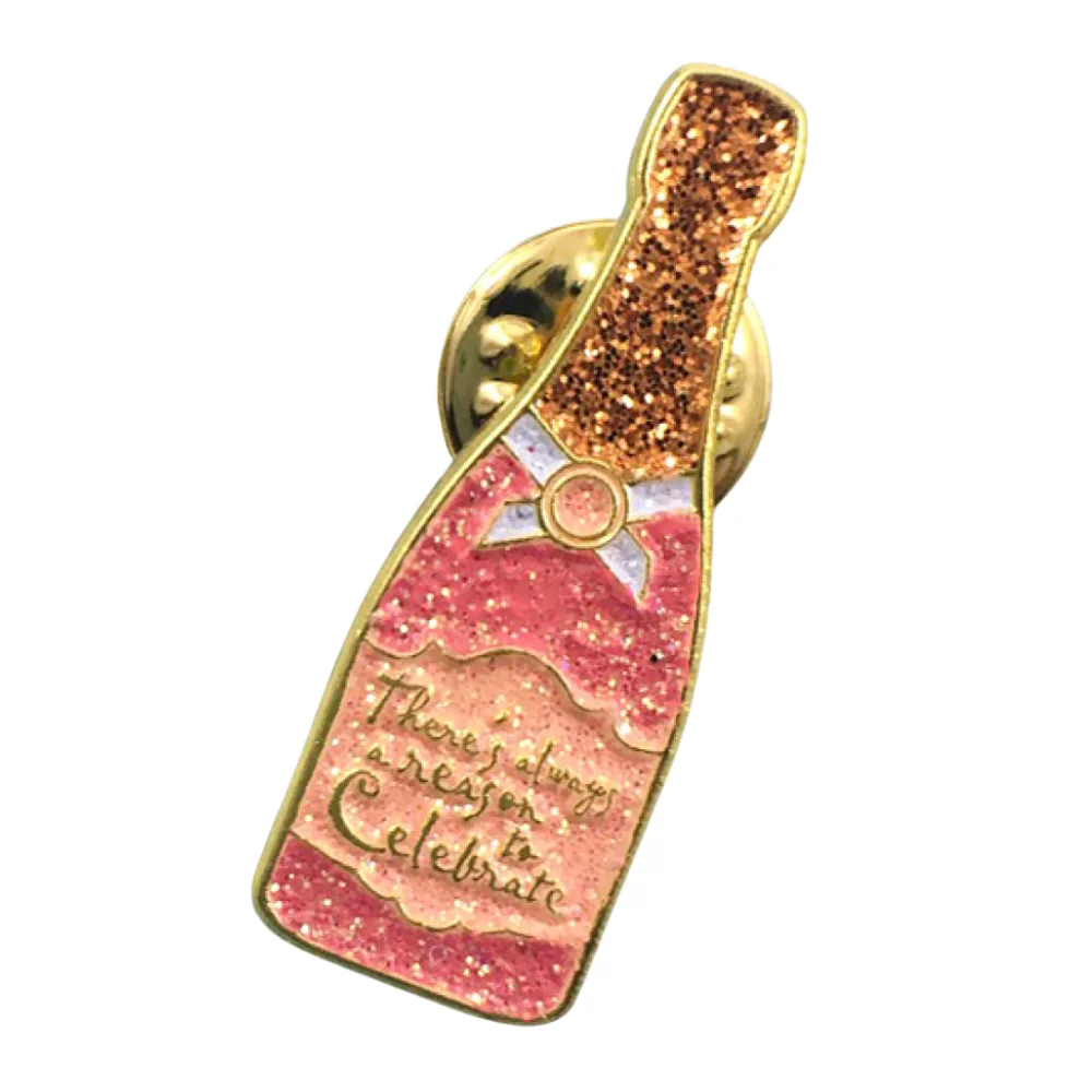 Customize Glitter Champagne Lapel Pin Badges - Art & Collectibles