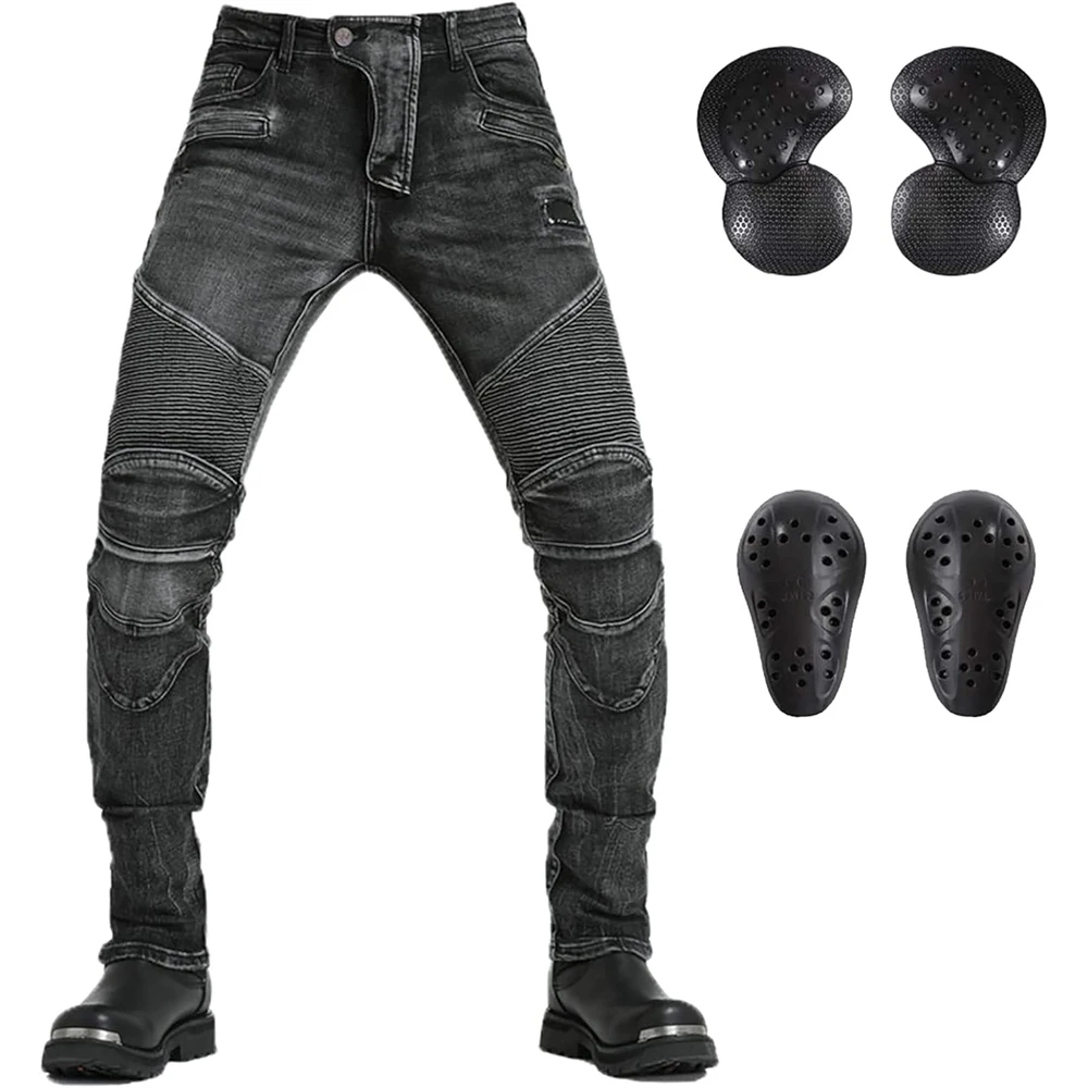 Motorcycle Riding Pants Motorbike Cycling Denim Jeans With Ce Removable ...