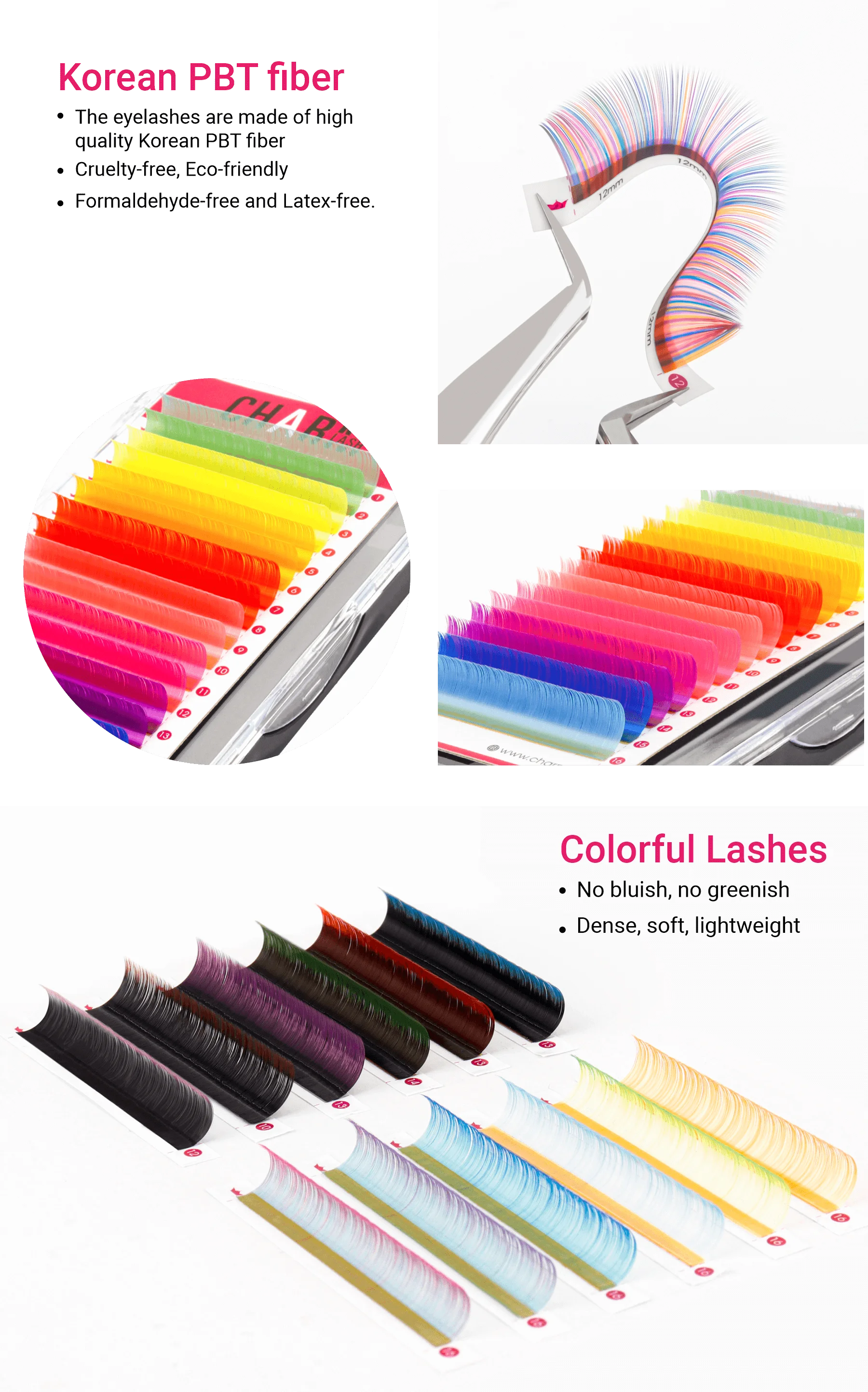 Brown Eyelash Extensions Lightweight Korean Pbt Fiber Cashmere Lash Trays Wholesale Professional ...