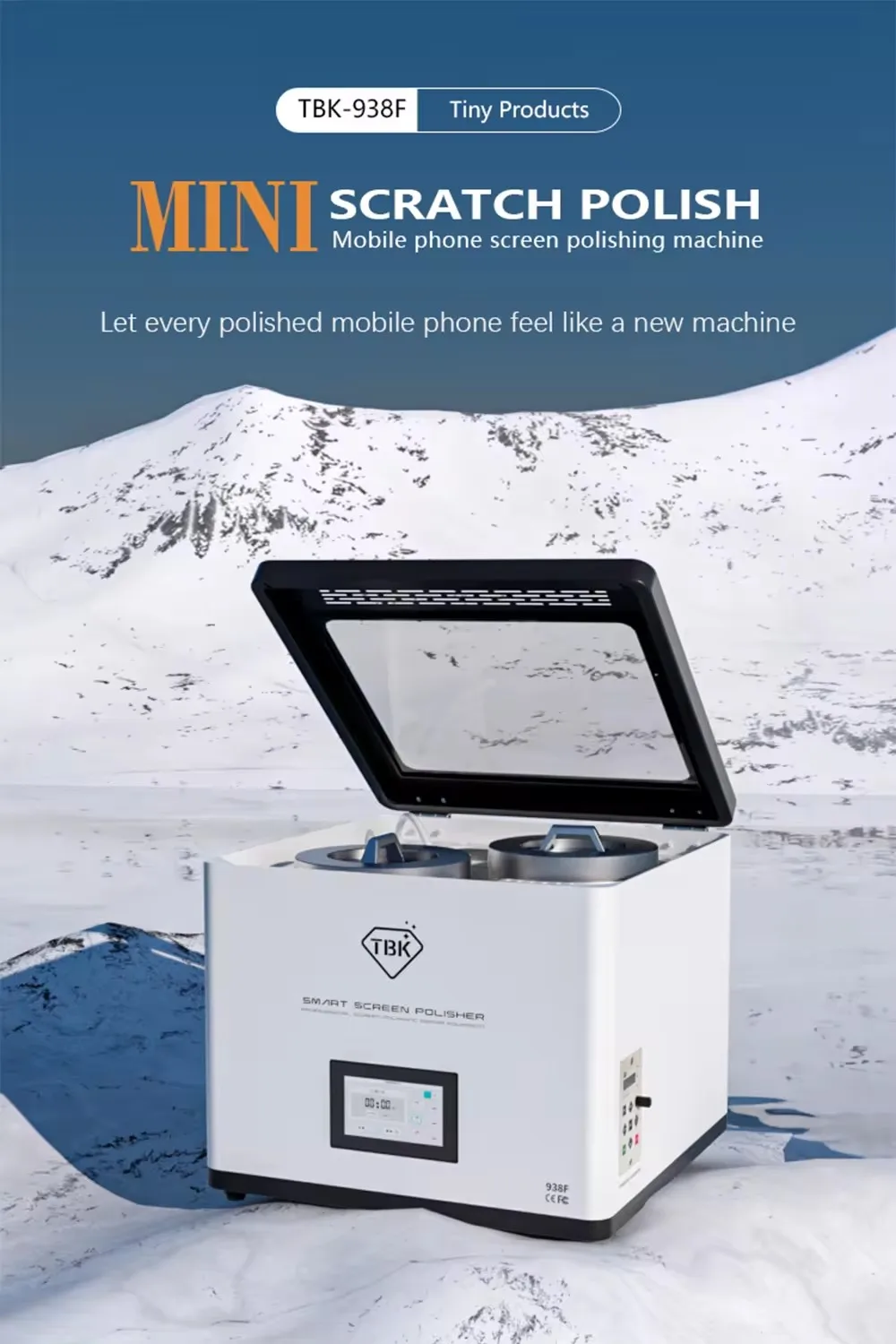 TBK-938F Mini Desktop Grinding Polishing Machine for iPhone Screen Mobile Phone Cell Phone LCD ...